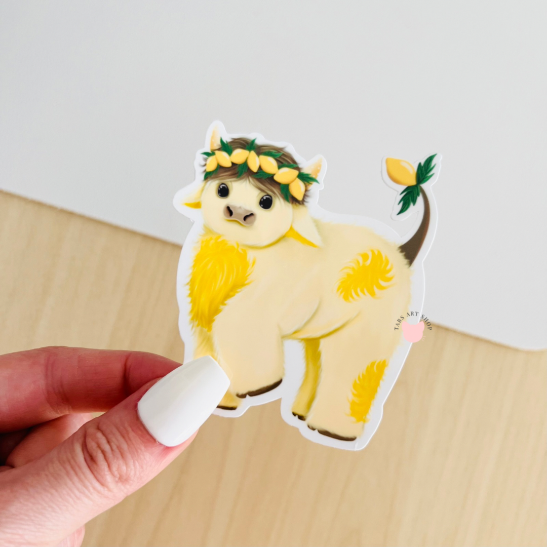 Lemon Cow Sticker – Tabs Art Shop